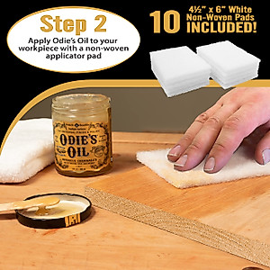 ODIE'S Oil Starter Kit Oil 9 Ounce Jar •10 Non-Woven White Applicator Pads •2 Terry Cloth Buffing Towels and 10 Wooden Stirring Sticks