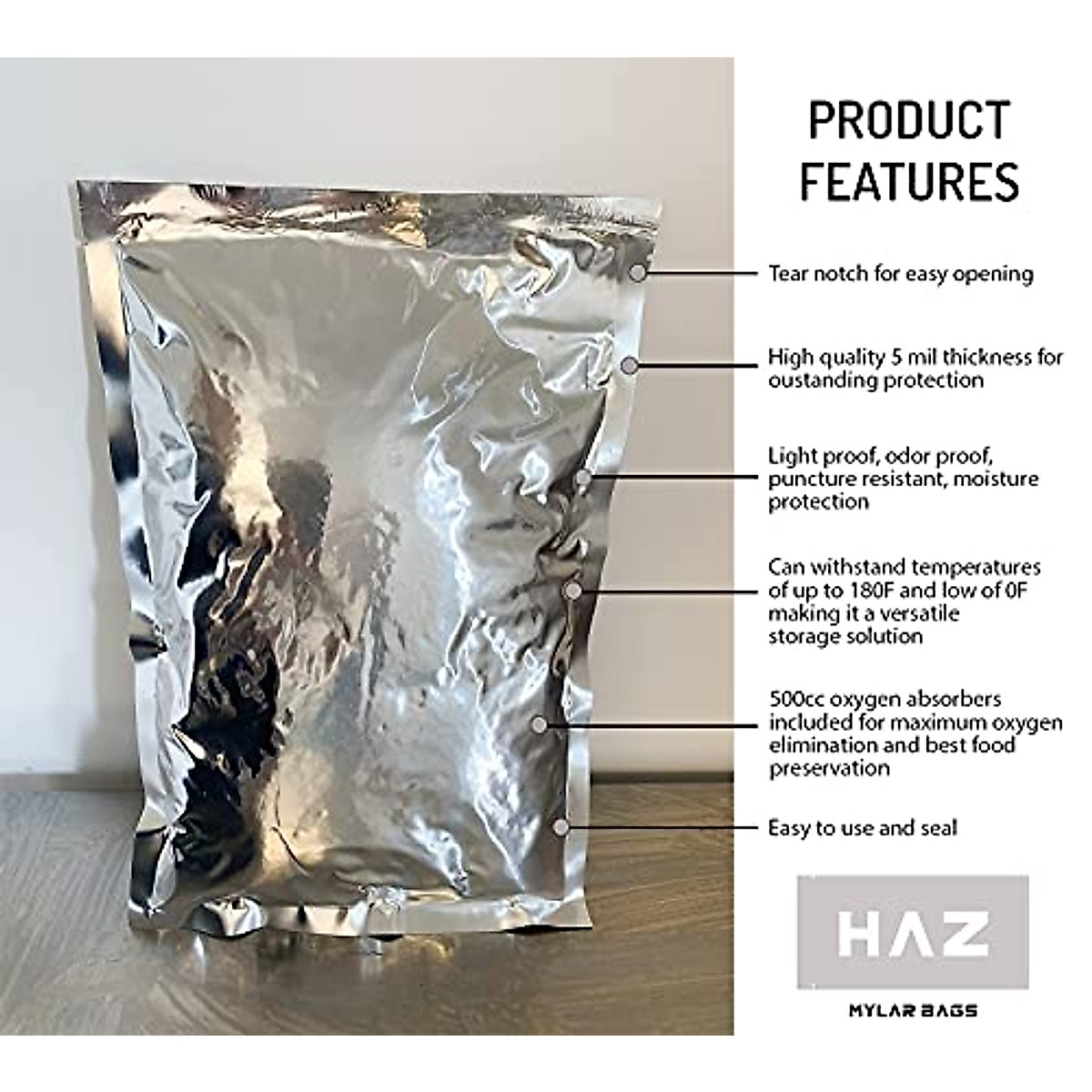 (25) Premium Quality 3 Size Mylar Bags for Food Storage (10 Mil) Thick Mylar Bags With Oxygen Absorbers 500cc for Bulk Food Preservation - Variety Pack, Quart, 1 Gallon, 2 Gallon Long Term Food Storage Bags (8 x12 Inch, 10 x 14 Inch, 14 x 20 Inch)