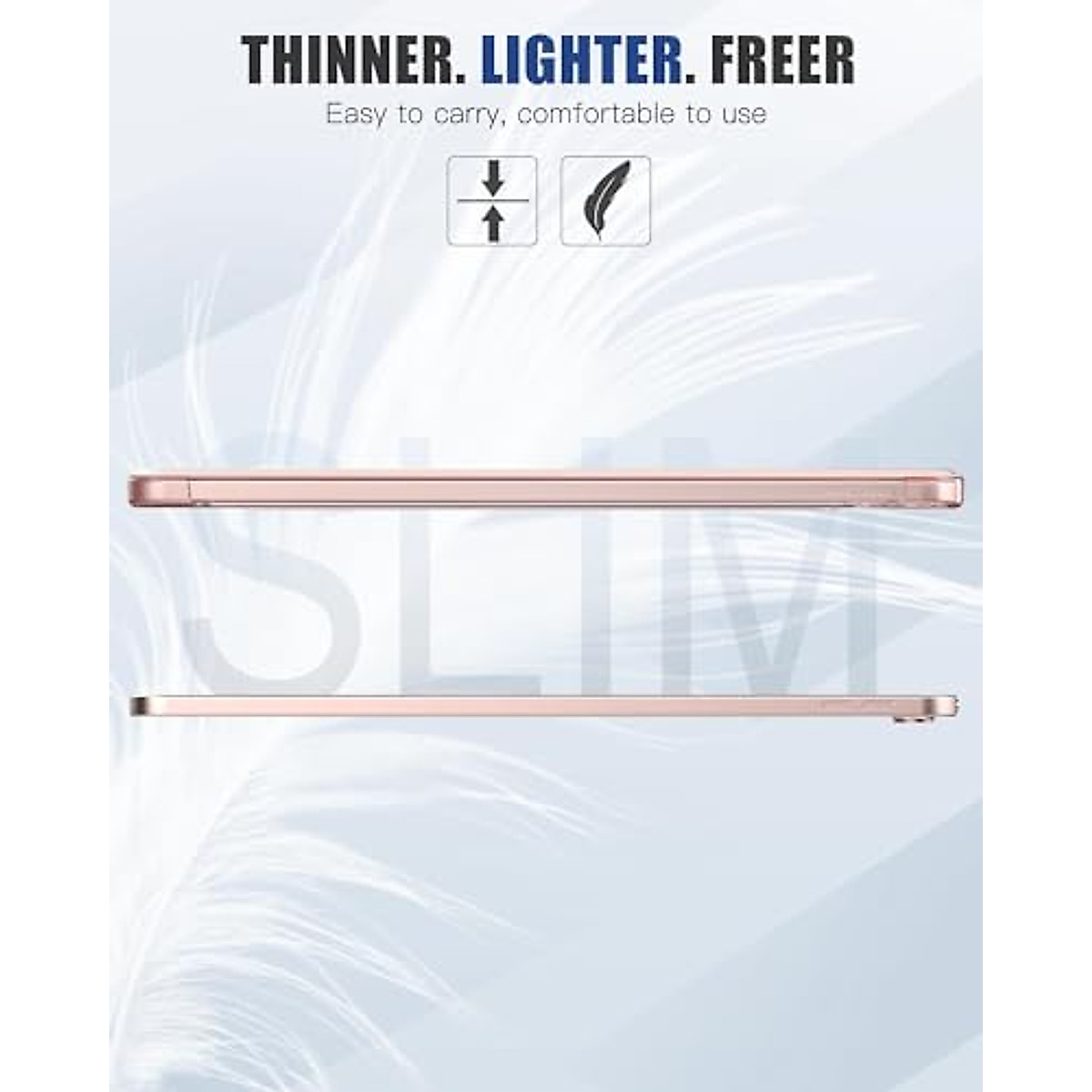 MoKo for iPad Air 6th Generation 11 Inch Case M2 2024/ iPad Air 5th Gen Case 2022/iPad Air 4th Gen Case 2020,iPad Air 11" Case with Translucent Hard Back Cover,iPad Air 6/5/4 Case, Rose Pink