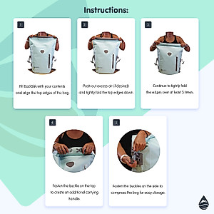 Skog Å Kust BackSak Heavy Duty Waterproof Backpack - Gear Bag for Sports, Travel, & More - 25L Navy Blue