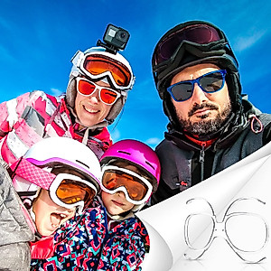 4 Pieces Prescription Ski Goggles RX Insert Optical Adaptor Ski and Snowboard Goggle Insert Adaptor Optical Insert for Glasses Wearers Universal Size Inner Frame for Snowboard Motorcycle Goggle