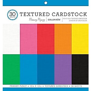 ColorBok Textured Cardstock Paper Pad, 12" x 12", Primary Pizazz, Package may vary