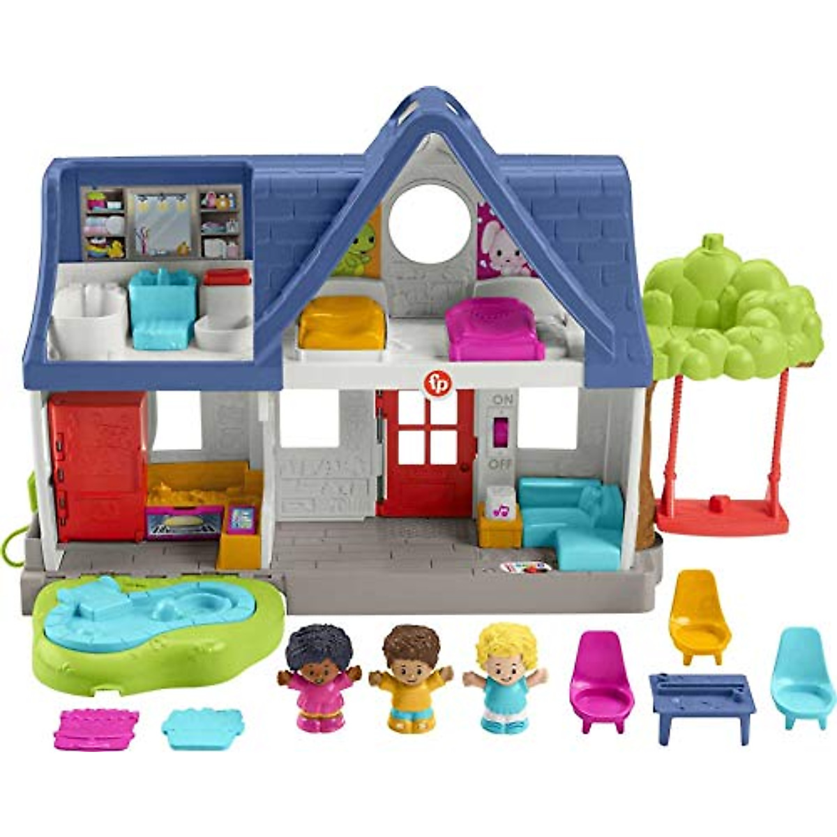 Fisher-Price Little People Toddler Playset Friends Together Play House Interactive Learning Toy with Smart Stages for Ages 1+ Years