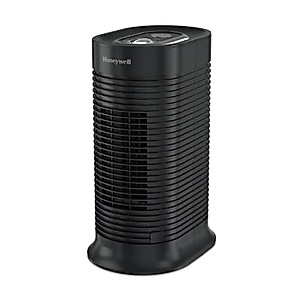 Honeywell AllergenPlus HEPA Tower Air Purifier, Airborne Allergen Reducer for Small Rooms (75 sq ft), Black - Wildlfire/Smoke, Pollen, Pet Dander, and Dust Air Purifier, HPA060