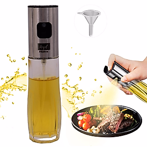 Angel Maks Oil Sprayer for Cooking, Grilling, Broiling, Baking, Olive Oil, Vegetable oil, Seasonings, Vinegar, Air Fryer, Soy sauce, Sunflower oil, Avocado Oil, Mister, Food Safe Glass 100ml/3.4oz