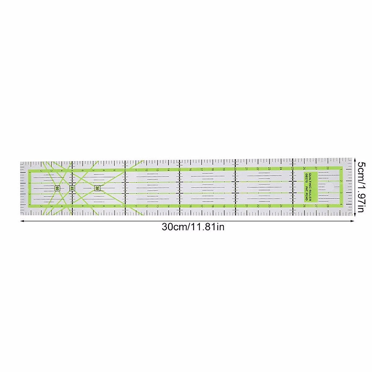 Plastic Straight Ruler, Quilting Ruler Clear Number Wear Easy Multifunctional for Household Use