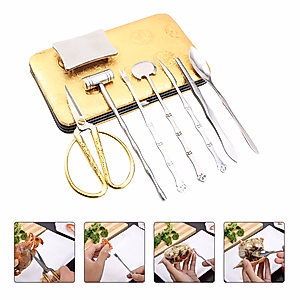 Cabilock 8pcs Seafood Tools Set Lobster Crackers and Picks Stainless Steel Seafood Forks Crab Leg Cracker Shrimp Tools Silver