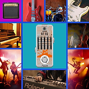 Amuzik EQ Pedal 5 Band Equalizer Effects Pedal Analog Graphic Equalization Guitar Effects Pedals ±18dB Range