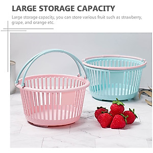 Cabilock 3pcs Storage Basket Shower Mesh Mini Containers Kids Outdoor Playset Small Plastic Container Mini Basket Egg Toy Storage Bins Bathroom Basket Pink Pp Multifunction Round Sieve