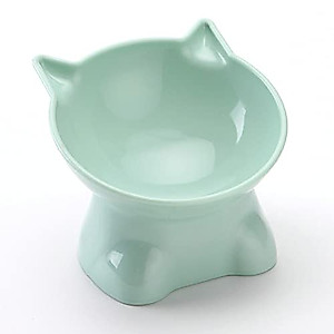 Pet Bowl Large Capacity Oblique Mouth Cute Cat Shape Cat Dog Food Dispenser Pet Feeder Pet Supplies Pet Bowl
