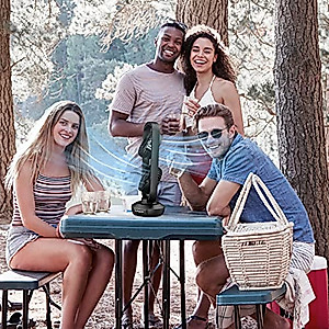 Dr. Prepare Oscillating Tower fan, 15'' Portable Desk Fan Battery Operated with 270° Tilt, 105° Oscillation, 3 Speeds, Quiet Rechargeable Small Table Fan for Bedroom, Office, Home, Camping, Outdoor