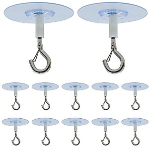 Art Related 12 Pack Hole Adhesive Ceiling Hooks Ceiling Hooks with Strong Adhesive, Capacity, for Hanging Pots, Baskets, Lights, and More,