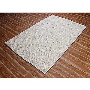 CASAVANI Hand Braided Rag Rug Geometric Beige 4x20 Ft Runner Shape Jute Rug Indoor/Outdoor Use Doormat Rugs for Dining Room,Bedroom,Loundry Room & Balcony 4x6 Feet