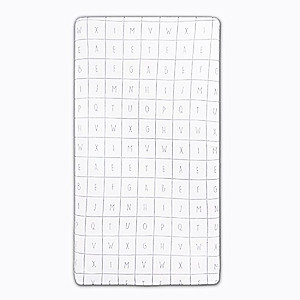 TEALBEE Baby: 100% Organic Cotton Fitted Crib Sheet for Standard Crib Mattress - Softest Hypoallergenic Breathable Cribsheet - Gender Neutral Nursery for Boy or Girl (White & Grey)