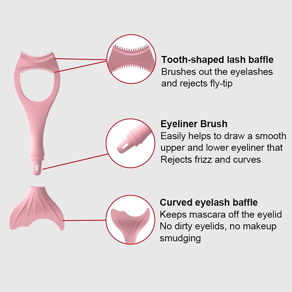 Beaupretty 2pcs Silicone Eyeliner Stencil Reusable Eye Stencils Makeup Aid Tool Winged Liner for Eyes Pink