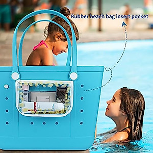futaiphy 2 Packs Clear Inner Bags for Beach Bag, Compatible with Bog Bag Accessories, Perfect for Women's Beach