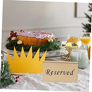 VOSAREA 4sets Table Booked Reserved Signs for Tables Meeting Banquet Reserved Signs Ceremony Reception Reserved Signs Table Card Holder Table Number Holders Tents Golden Stainless 4pcs*4