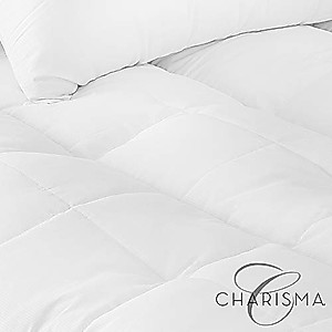 Charisma Luxury Plush 3.5-Inch Memory Foam Cluster and Gel Fiber Mattress Topper-California King, White