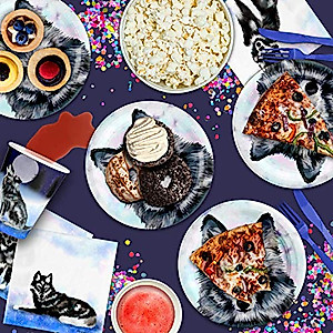 Wolf Birthday Party Supplies Set Plates Napkins Cups Tableware Kit for 16