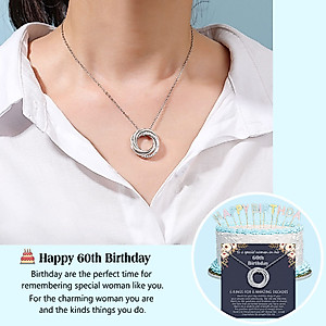UNGENT THEM 60th Birthday Gifts for Women Mom, 60th Birthday Decorations Woman, 6 Decade Jewelry Gifts for 60 Year Old Woman, Happy 60th Birthday Gifts Ideas