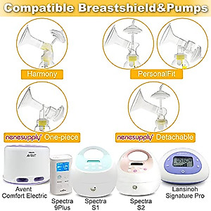 Nenesupply Long Stem Backflow Protector Use Medela Pump Parts Breastshield on Spectra S1 S2 and 9 Plus Breastpumps. Not Original Spectra Pump Parts Inc 2 Long Backflow Protectors