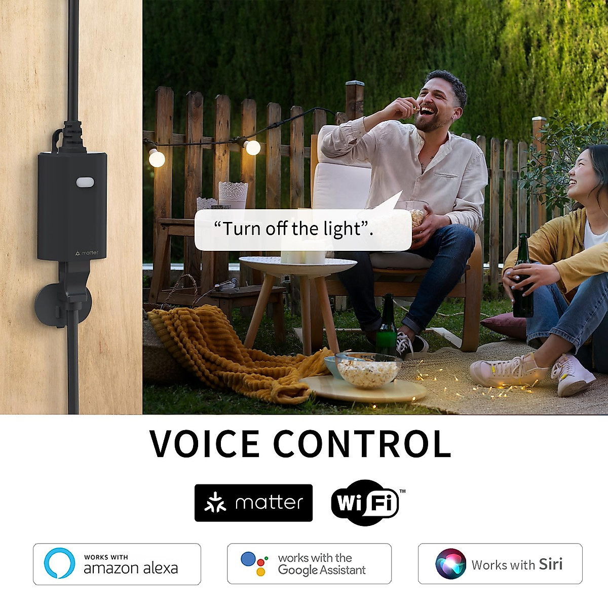 Minoston Outdoor Smart Plug 2 Sockets, Heavy Duty Wi-Fi Outdoor Outlet, No Hub Required for Outdoor and Indoor, Compatible with Alexa and Google Assistant, Smart Life APP in 2.4GHz Network only(MP23W)