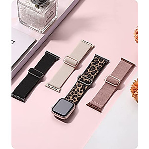 Odbeai Compatible with iWatch Bands 38mm Women, with Apple Watch Band 38mm 40mm 41mm 42mm 44mm 45mm 49mm Ultra SE Series 8 7 6 5 4 3 2 1, Sport Stretchy Braided Elastic Nylon Strap