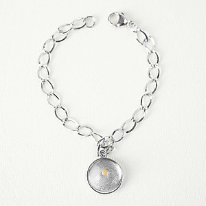 Reeds Exclusive Sterling Silver Mustard Seed 3D Charm and Bracelet Set