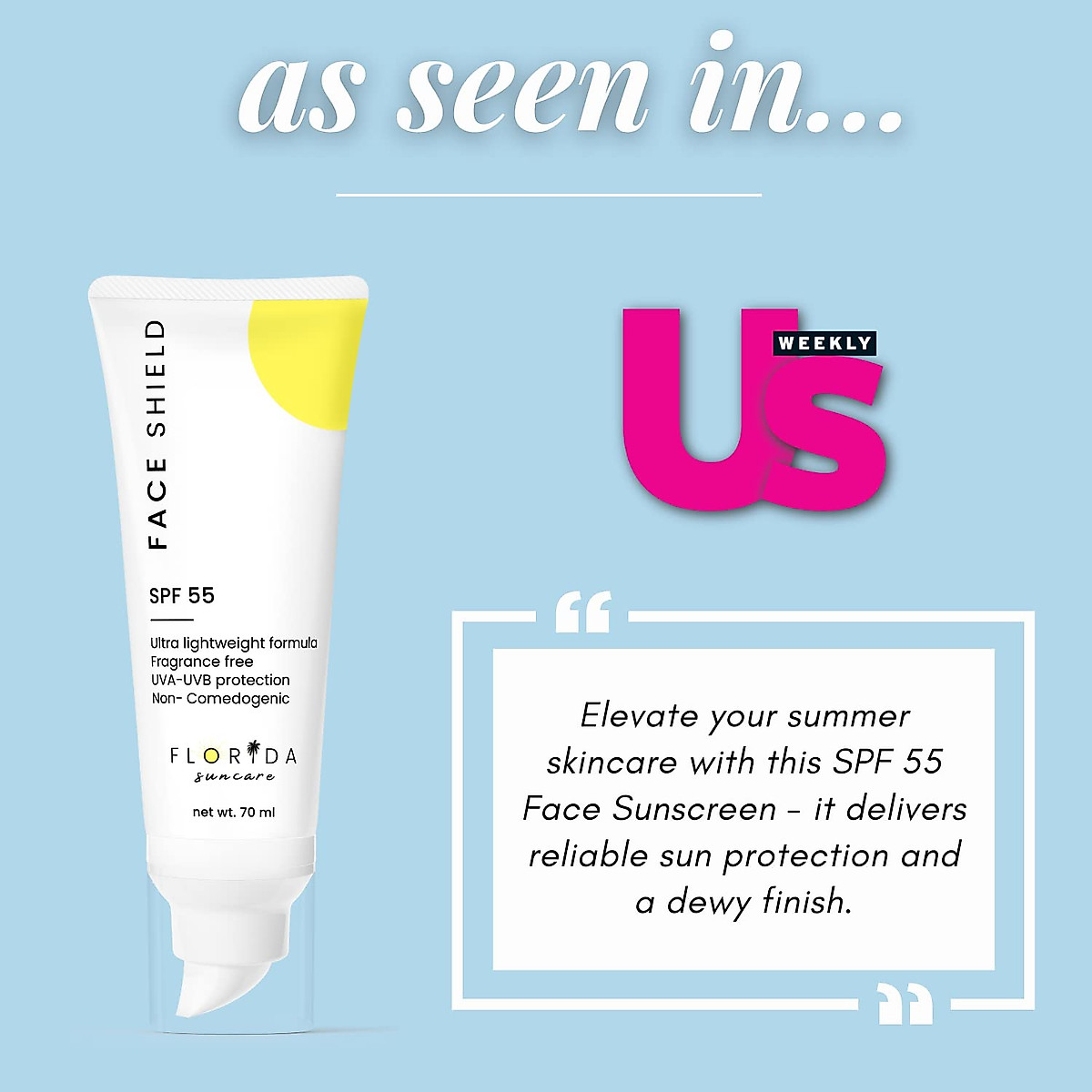 Face Shield by Florida Suncare - Non-Greasy SPF 55 Sunscreen for Face - Hawaii 104 Reef Act & Florida Keys Compliant and Non-Comedogenic - Broad Spectrum Lightweight Moisturizer for Face