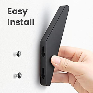 COCOYA 4Pack Metal Wall Hooks, Minimalist Coat Hooks Matte Black Simple Modern Easy Install Wall Mount Heavy Duty Aluminum Mid Century Entryway Bathroom, for Hanging Hat Purses Backpack Towel