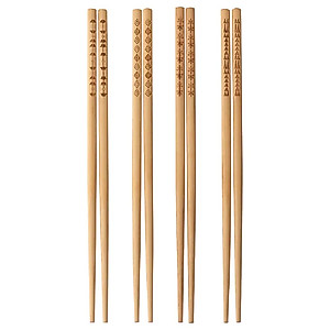 TREBENT Chopsticks Bamboo, 4 Pairs