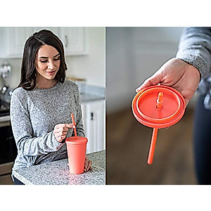 Tumblers with Lids (12 pack) 16oz Colored Acrylic Cups with Lids and Straws | Double Wall Matte Plastic Bulk Tumblers With FREE Straw Cleaner! Vinyl Customizable DIY Gifts (Assorted)