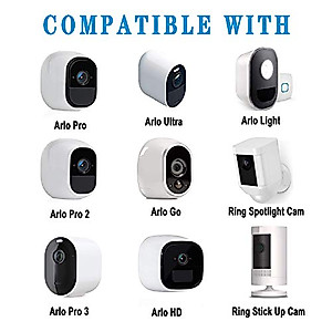 Adjustable Security Metal Wall Mount Indoor/Outdoor Aluminium Alloy Camera Mount for Arlo, Arlo Pro, Arlo Pro 2, Arlo Pro 3, Arlo Ultra Surveillance Camera (4 Pack, Black)