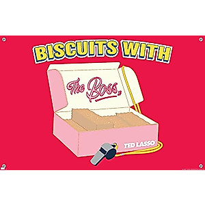 Trends International Ted Lasso - Biscuits With The Boss Wall Poster, 14.725" x 22.375", Premium Poster & Push Pin Bundle