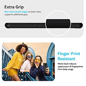 TUDIA DualShield Designed for OnePlus 6 Case, [Merge] Shockproof Military Grade Heavy Duty Dual Layer Slim Protective Phone Case - Matte Black