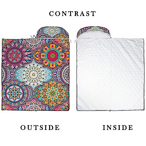 Sleeping Bag Sleep Bag Cover Hippie Mandala Patchwork Geometric Floral Mat for Travel Camping Hiking Women Men Adult 3 Seasons Cold Warm Weather