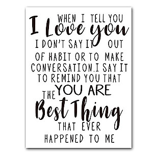 CHDITB Unframed Family Romantic Art Painting Marriage Newlyweds Poster Inspirational Lettering Print,Set of 1（12" x16" ） Canvas Couple Bedroom Wall Art Decor,Great Lovers Gift for Girls