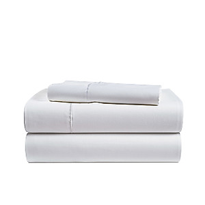 LANE LINEN 100% Egyptian Cotton Bed Sheets - 1000 Thread Count 3-Piece Twin Set Long Staple Bedding Sateen Weave Luxury Hotel Fits Upto 16" Mattress White