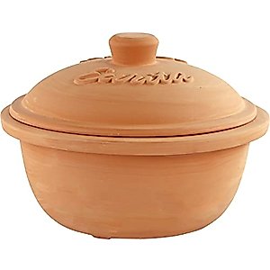 Eurita 99603 Clay Roaster, Sourdough Dutch Oven, Non-stick Dutch Oven, Healthy Clay Pot Cooking, Clay Baker, Versitile Cooking Vessel, Free Recipe Guide, 2 Quarts