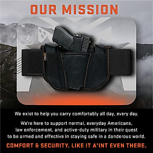 VNSH Belly Band Holster - Concealed Carry Gun Holster with Double Mag Pouch for Men & Women