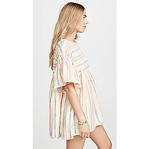 Free People Women's Summer Nights Dress, Sunray Combo, Yellow, Stripe, Medium