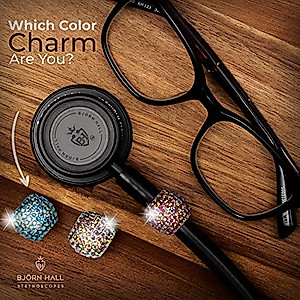 BJÖRN HALL Stethoscope Cardiology Charms for Nurses - Pink | Stand Out- Bling Stethoscope Charms | Fits littman Cardiology MDF Adscope | Gift for- Nurse Veterinary RT| Rose Gold - Rubylicious Crystal