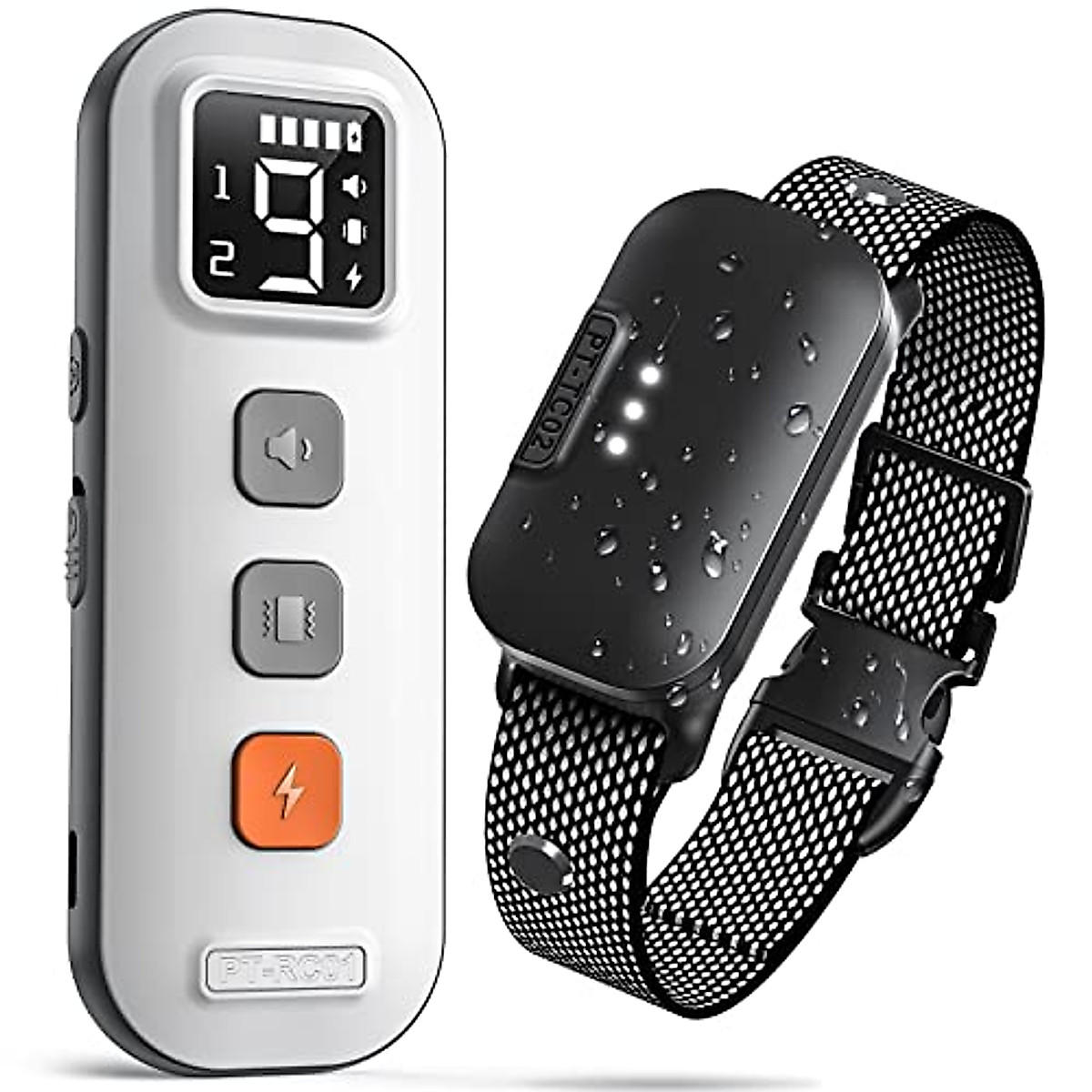 Dog Training Collar with Remote 2000Ft, BUUOC Electric Dog Shock Collar with 3 Safe Training Modes, Beep, Vibration and Shock (White) (White)