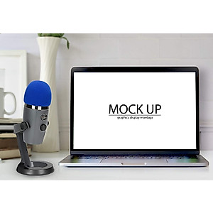Yeti Nano Foam Microphone Windscreen- Aedor Quality Sponge Mic Cover as a pop filter for Blue Yeti Nano Condenser Microphones(Blue)