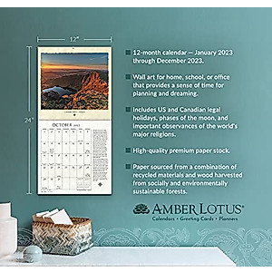 Sacred Celtic Sites 2023 Wall Calendar: And Other Places of Power in Britain and Ireland | 12" x 24" Open | Amber Lotus Publishing
