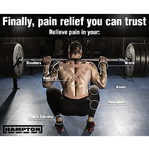 Hampton Adams (2 Pack) Premium Kinesiology Tape | Athletic Tape Supports & Protects Muscles, Knees, Shoulders & Plantar Fasciitis | Waterproof & Hypoallergenic | Beige Uncut Kinesiology Tape