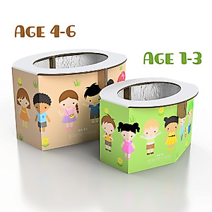 Zensuno Emergency Foldable Portable Disposable Hygienic Instant Potty for Kids Toddlers Small Children and Babies, Great for Road Trip, Camping, Traveling, Hiking and Car Essential (3 Pack, Age 4-6)