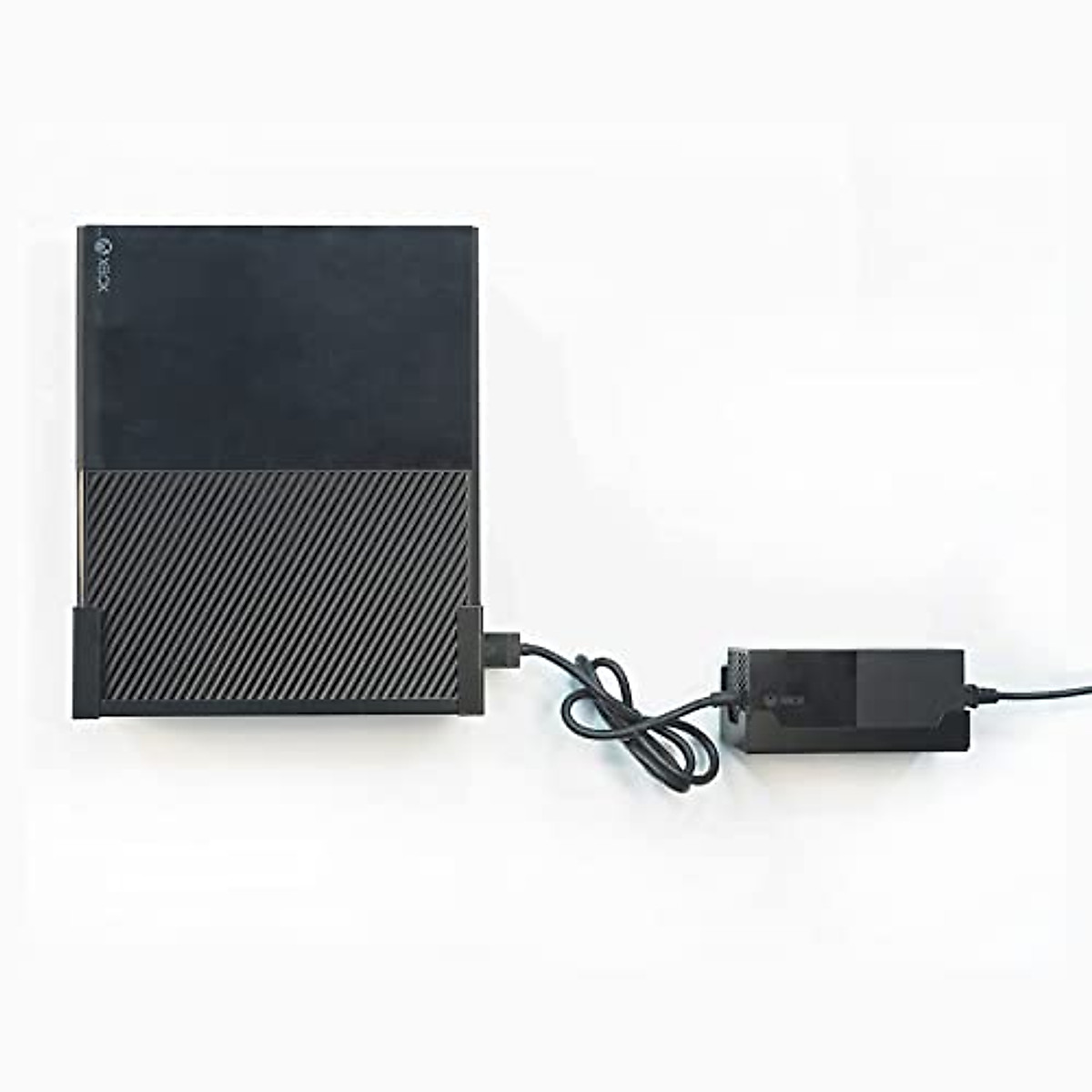 Monzlteck Wall Mount for Xbox One Original+Power Brick Mount,All Metal Vertical Hanging On Wall with Power Botton Left/Right