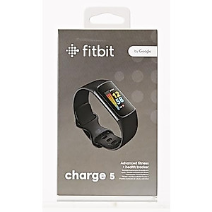 Fitbit Charge 5 Advanced Health & Fitness Tracker with Built-in GPS, Stress Management Tools, Sleep Tracking, 24/7 Heart Rate and More, Black/Graphite, One Size (S &L Bands Included)