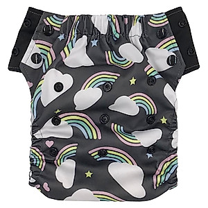 Hybrid Cloth Diaper - Reusable Training Pants, Swim Diaper, Special Needs Briefs, Fits from Baby up to 10 Years (Size 3, Rainbow)